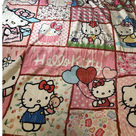 Sanrio | Holiday | Hello Kitty Patchwork Throw Blanket 5x60 Sanrio Soft ...